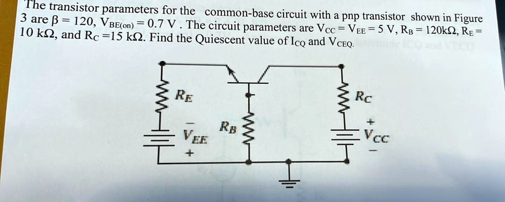 SOLVED: Texts: The transistor parameters for the common-base circuit with a pnp transistor shown ...