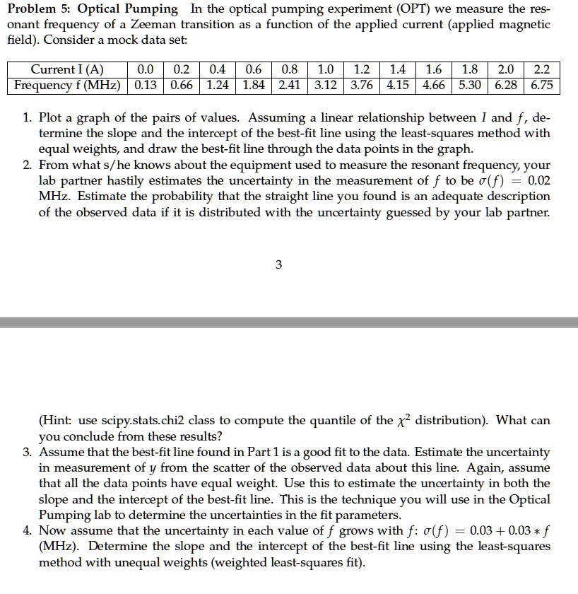 problem 5 optical pumping in the optical pumping experiment opt we ...