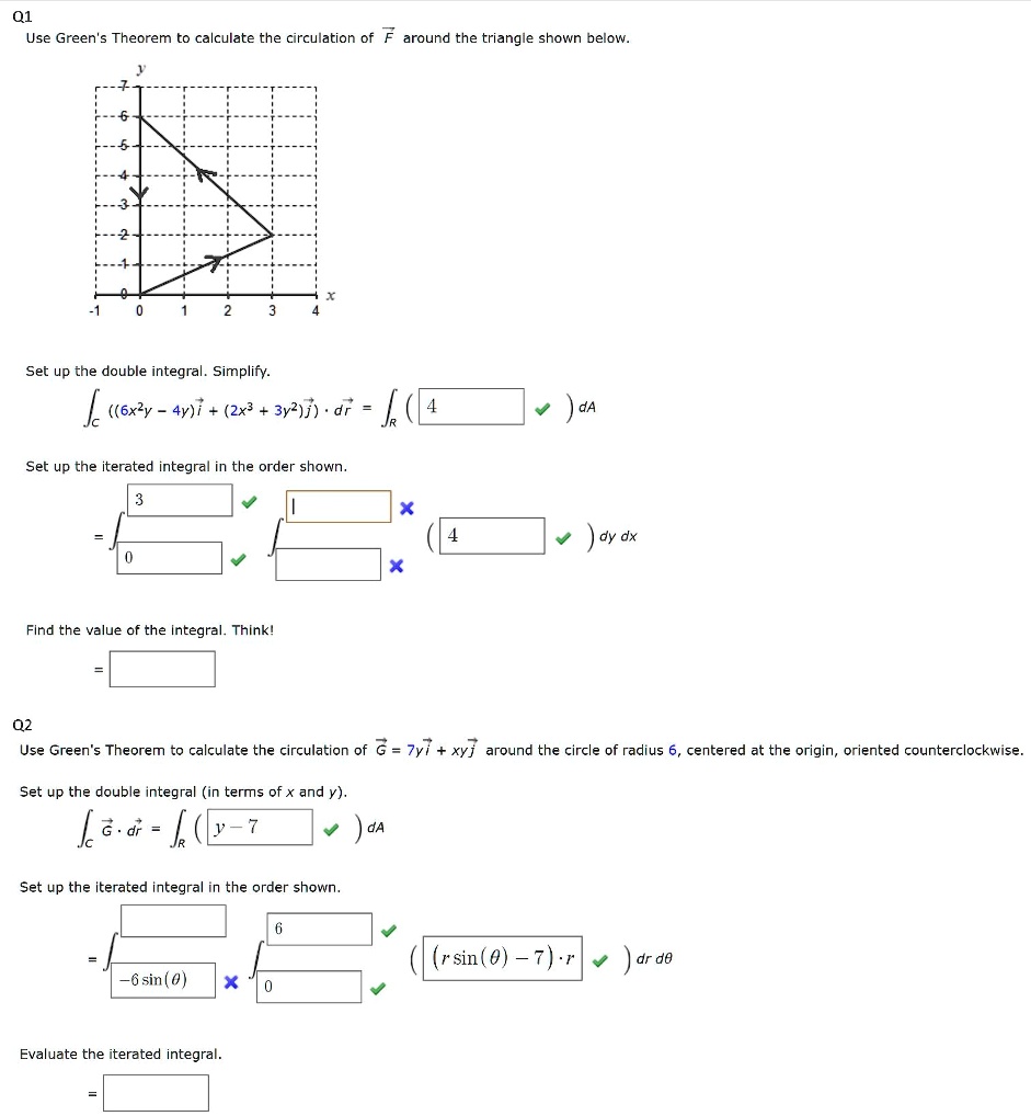 [GET ANSWER] use greens theorem to calculate the circulation of f ...