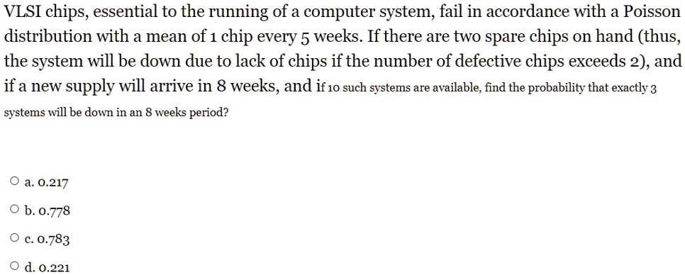 vlsi chips essential to the running of a computer system fail in ...