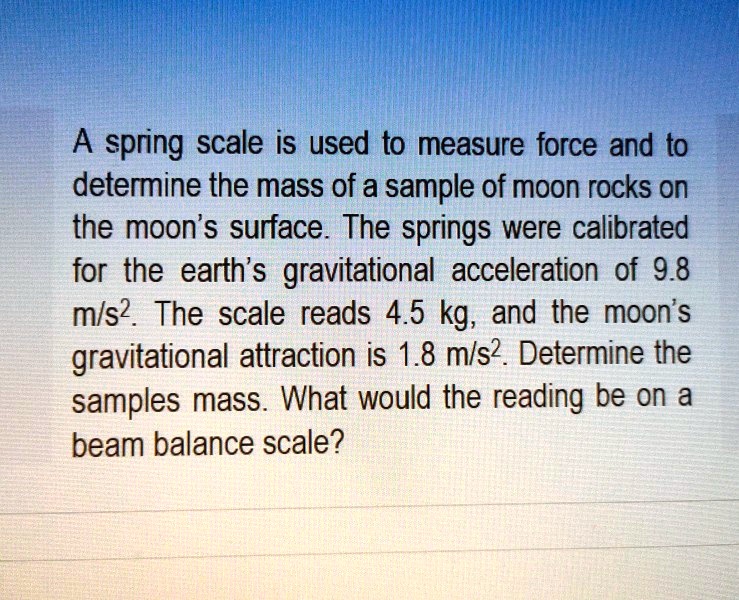 SOLVED: with complere solution A spring scale is used to measure force ...