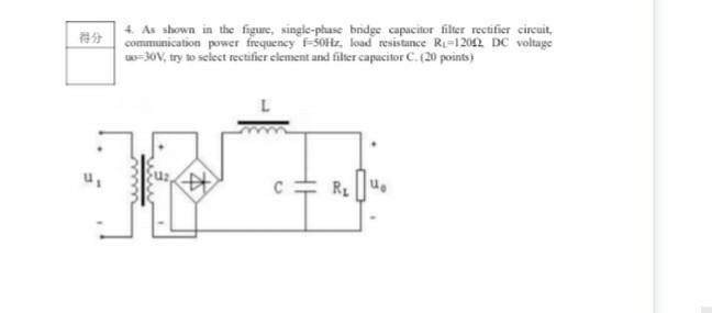 SOLVED: 4. As shown in the figure, single-phase bridge capacitor filter ...