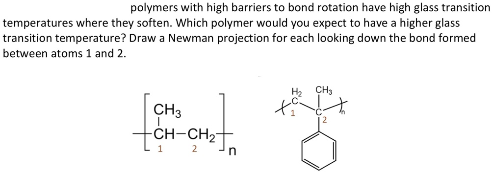 polymers with high barriers to bond rotation have high glass transition ...