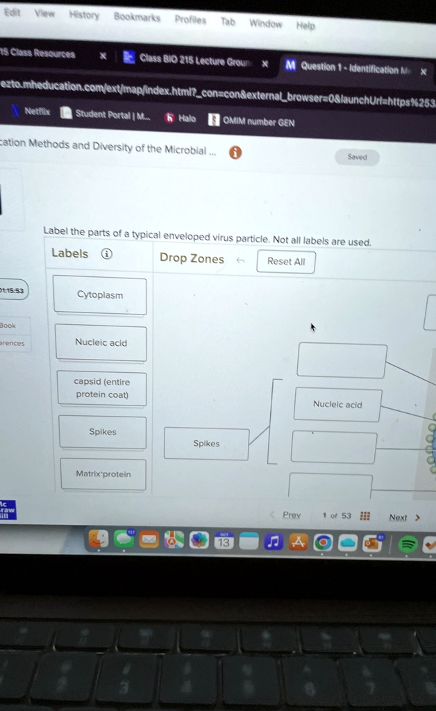 label the parts of a typical enveloped virus particle not all labels ...