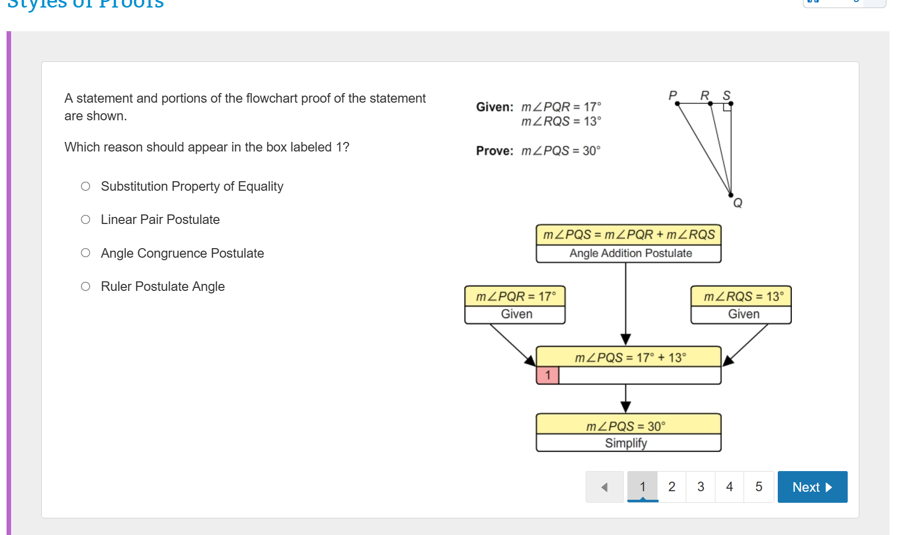 [GET ANSWER] A statement and portions of the flowchart proof of the statement are shown. Which ...