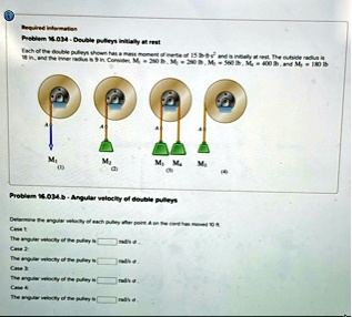 required information problem 16034 double pulleys initially at rest ...