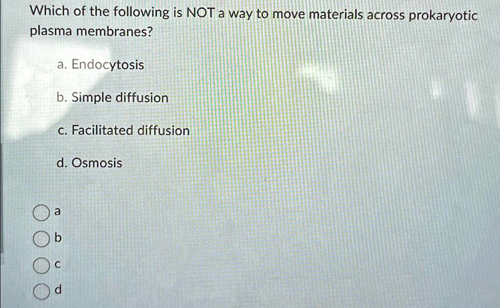 which of the following is not a way to move materials across ...