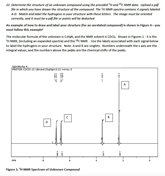 SOLVED:22. Determine the structure of an unknown compound using the provided 'H and "C NMR data ...
