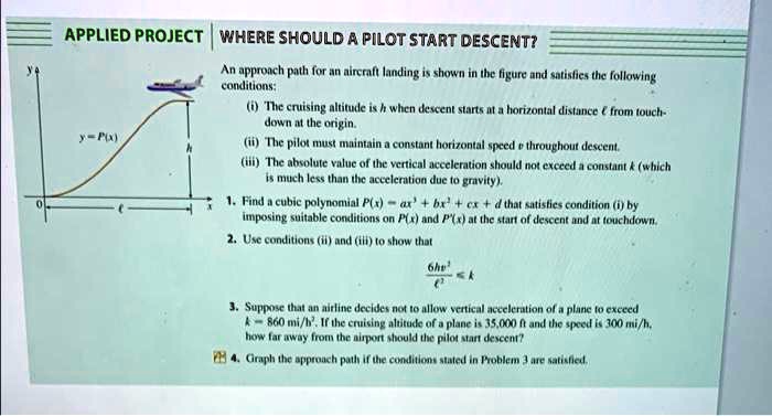 SOLVED: APPLIEDPROJECT WHERE SHOULD A PILOT START DESCENT? An approach path for an aircraft ...