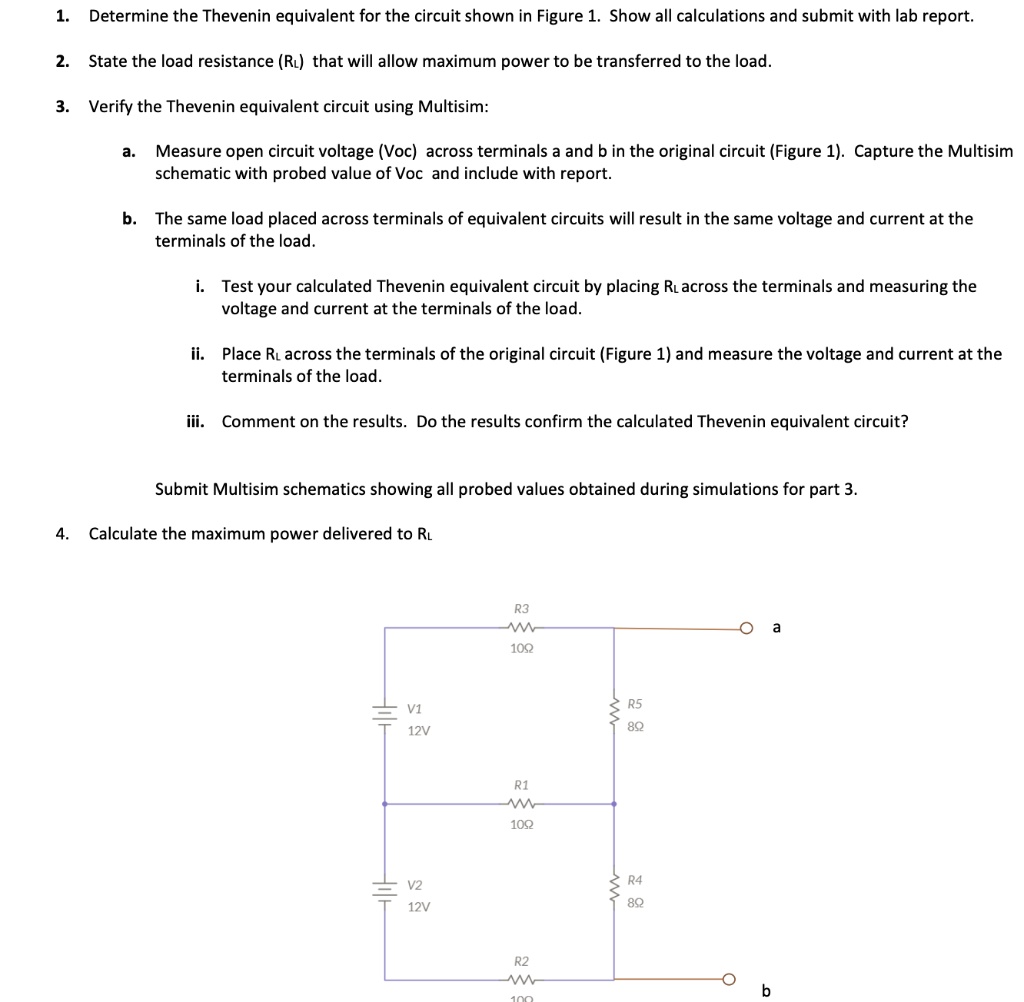 1. Determine the Thevenin equivalent for the circuit shown in Figure 1 ...