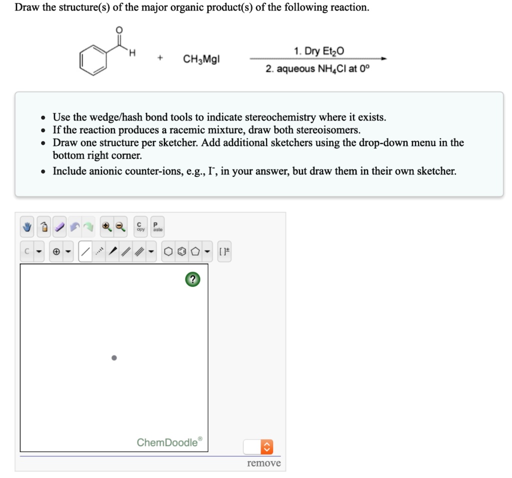SOLVED: Draw the structure(s) of the major organic product(s) of the ...