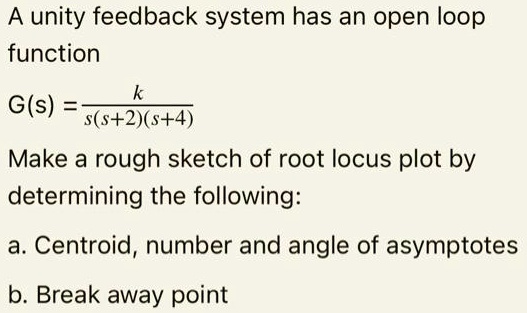 A Unity Feedback System Has An Open Loop Function Gs Kss2s 6685