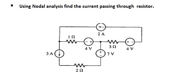 SOLVED: Using Nodal analysis find the current passing through resistor 2A 1n WM WW 3 W 20