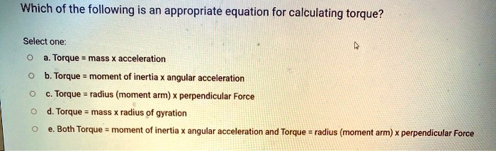 SOLVED: Which of the following is an appropriate equation for ...