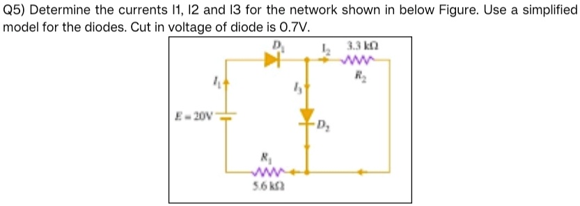 q5 determine the currents 1112 and i3 for the network shown in below figure use a simplified ...