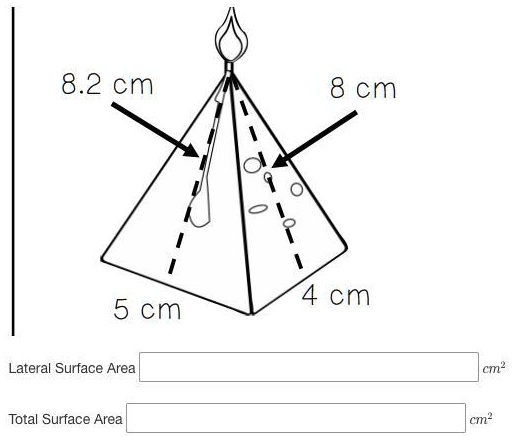 SOLVED: 'Determine the lateral and total surface area of the pyramid. 8 ...