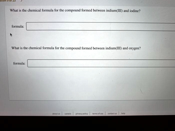 what is the chemical formula for the compound formed betwccn indiumii ...