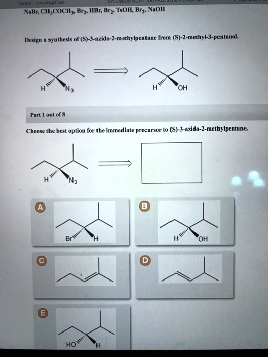 SOLVED: Look inoG Nalr; CH;COCH; Brz HBr; Brz TsOH; Hrz: NaOH Design ...