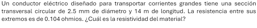 Un conductor eléctrico diseñado para transportar corrientes grandes ...