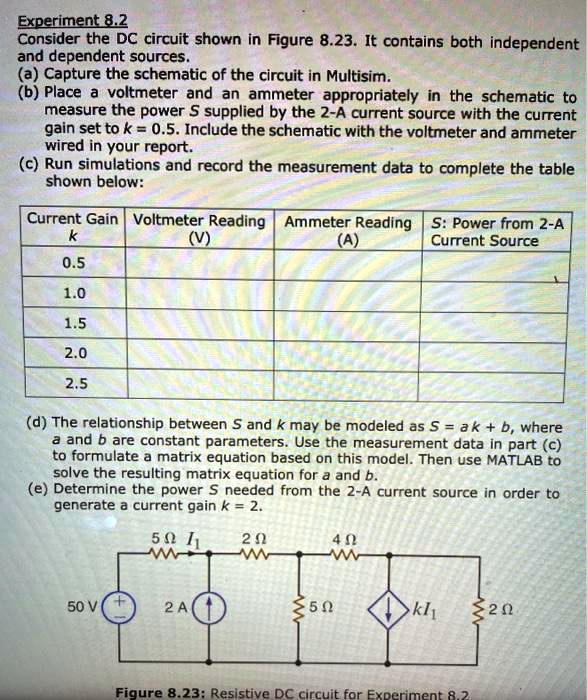 VIDEO solution: Solve using Multisim Experiment 8.2: DC Circuit ...