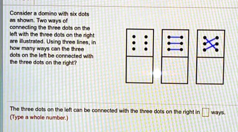 SOLVED: Consider a domino with six dots as shown: Two ways of ...