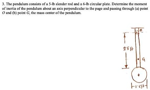 SOLVED: The pendulum consists of a 5-lb slender rod and a 6-lb circular ...