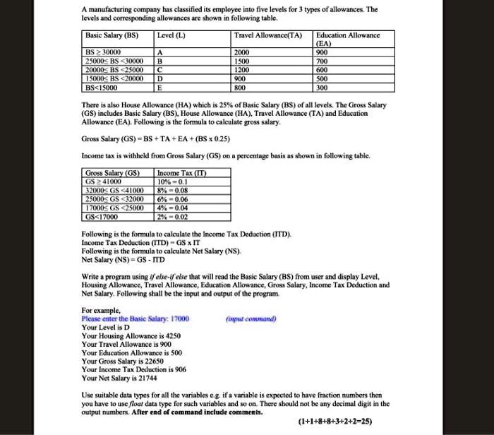 a manufacturing company has classified its employee into five levels ...