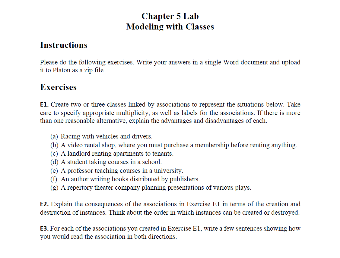 SOLVED: Chapter 5 Lab Modeling with Classes Instructions Please do the ...