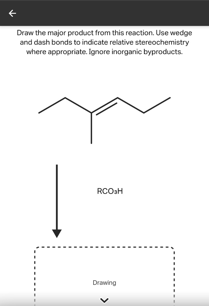 SOLVED: Draw the major product from this reaction Use wedge and dash ...