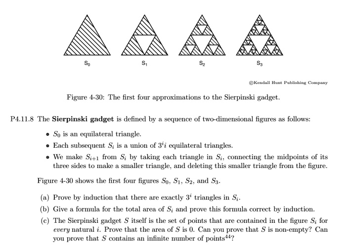 SOLVED: OAcndil Publlshing Company Figure 4-30: The first four approximations t0 the Sierpinski ...