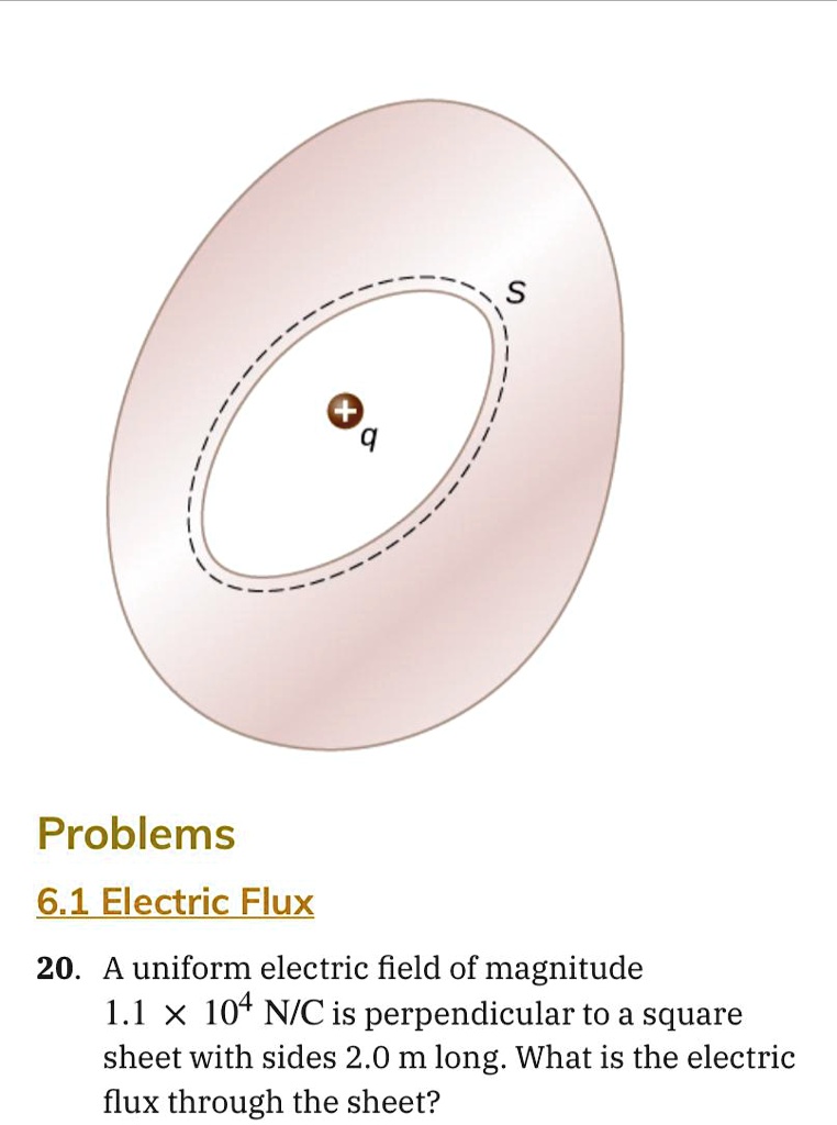 SOLVED: Problems 6.1 Electric Flux 20. A uniform electric field of ...