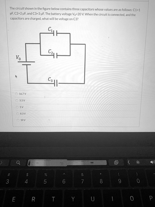 SOLVED: The circuit shown in the figure below contains three capacitors whose values are as ...