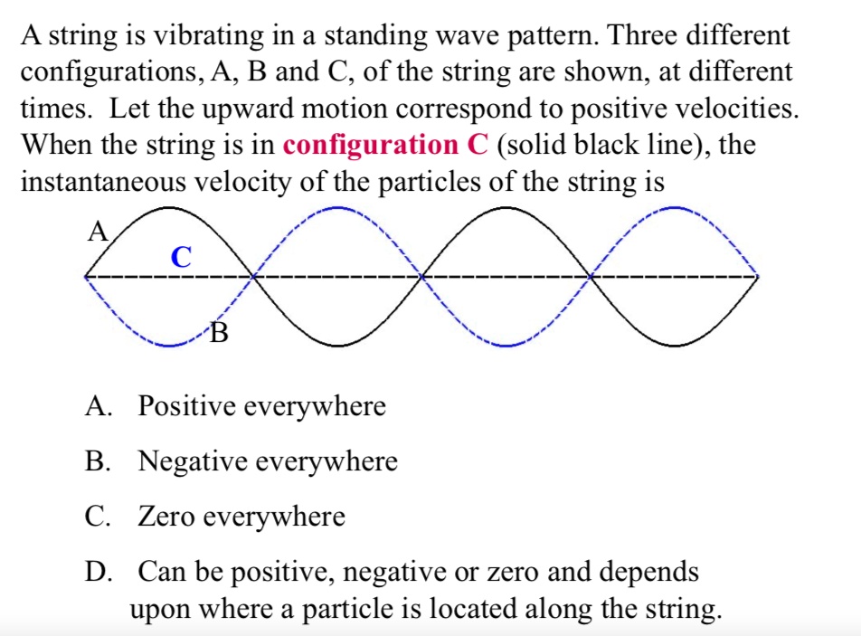 a string is vibrating in a standing wave pattern three different ...