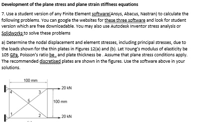 SOLVED: Text: Development of the plane stress and plane strain ...