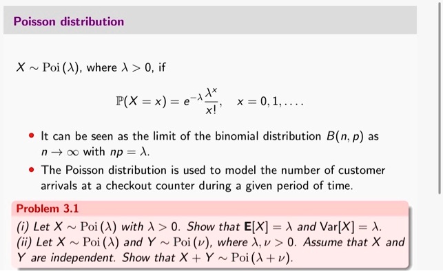 poisson distribution x poi a where a 0 if px x e x 01 it can be seen as ...