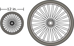 SOLVED: 'Two bicycle wheels are shown below which is closest to the ...