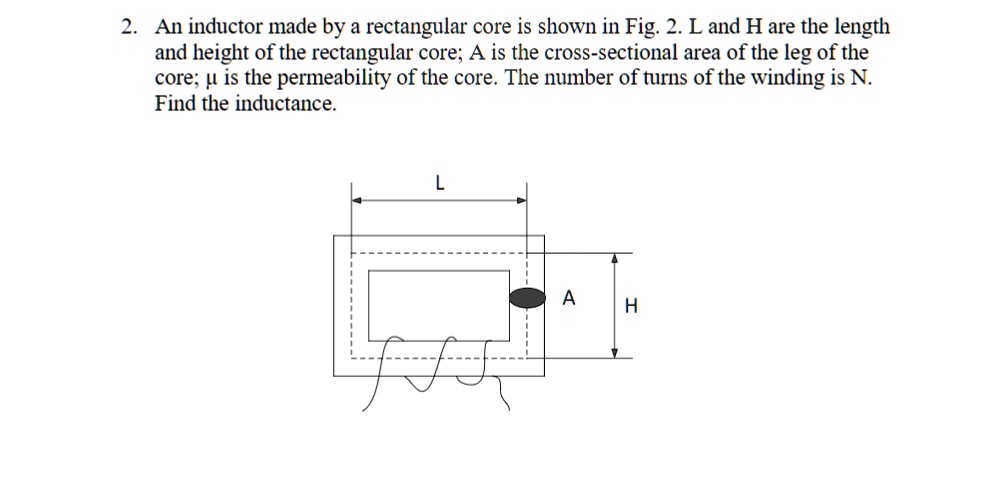 SOLVED: 2. An inductor made by a rectangular core is shown in Fig. 2. L and H are the length and ...