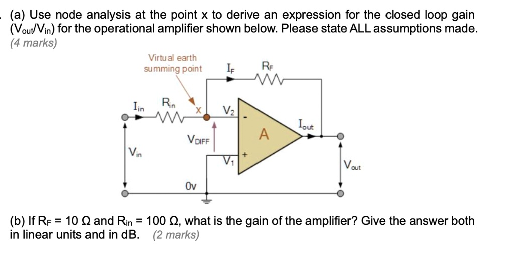 SOLVED: (a) Use node analysis at the point x to derive an expression ...