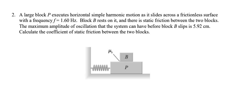 SOLVED: A large block P executes horizontal simple harmonic motion as ...