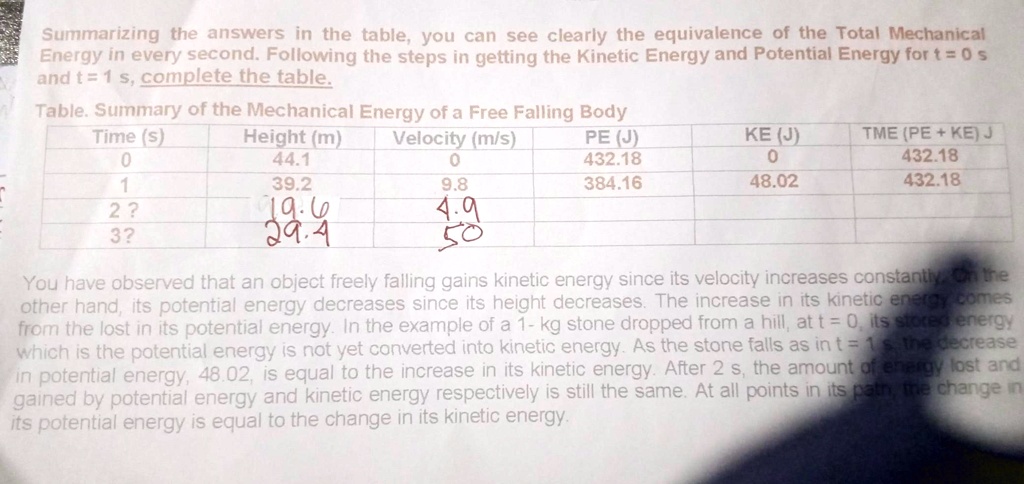 SOLVED: 'summarizing the answer in the table, you can see clearly the ...
