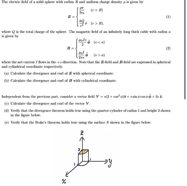 the electric field of a solid sphere with radius r and uniform charge ...