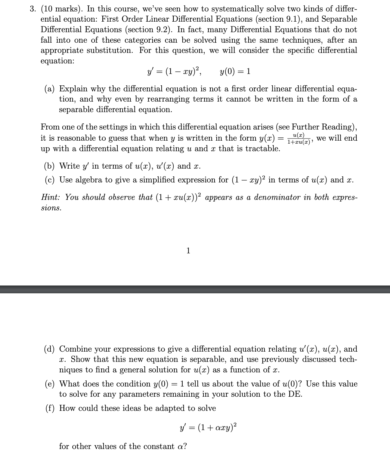 3 10 marks in this course weve seen how to systematically solve two ...