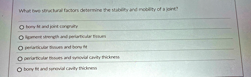 What two structural factors determine the stability and mobility of a ...