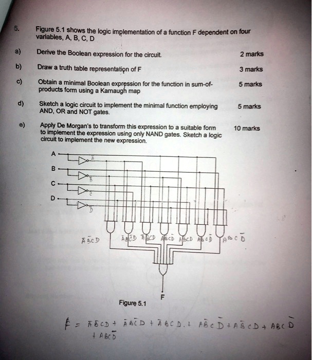 Solved Text Variables A B C D A Derive The Boolean Expression For