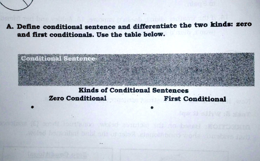 SOLVED: 'A. Define conditional sentence and differentiate the two kinds ... SOLVED: 'A. Define conditional sentence and differentiate the two kinds ...