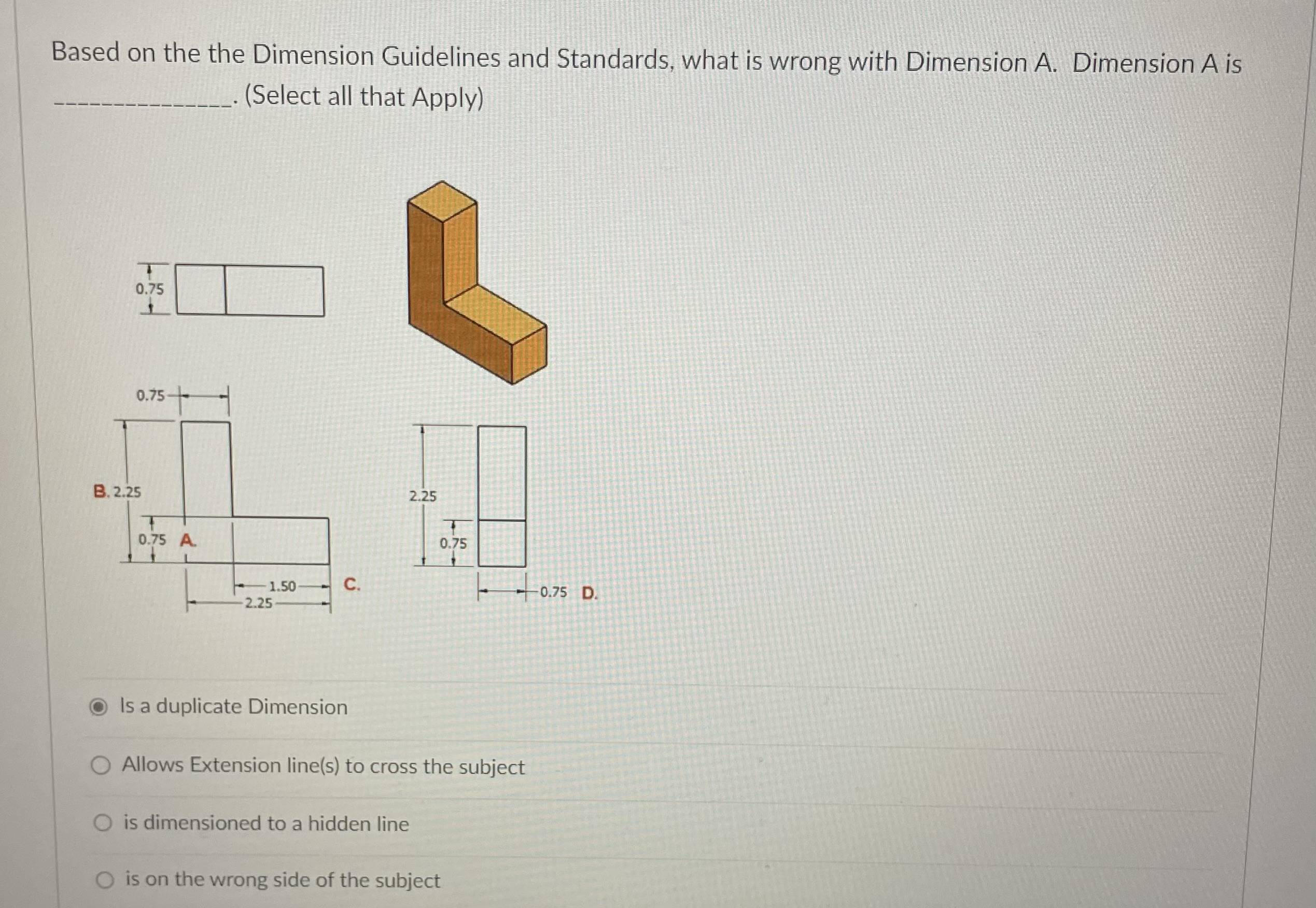 Based on the the Dimension Guidelines and Standards, what is wrong with ...