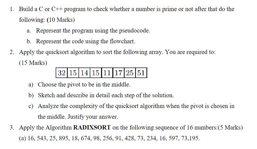 Solved Build A C Or C Program To Check Whether A Number Is Prime Or Not After That Do The