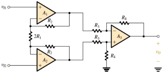 v in + A 1 R 2 2R 1 R 2 A 2 + v in R 4 R 3 R 3 A 3 + v 0 R 4