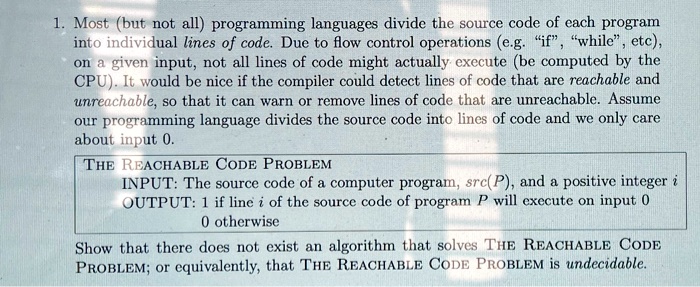 Solved Most But Not All Programming Languages Divide The Source Code Of Each Program Into 8353