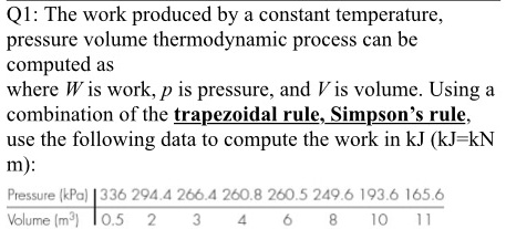 SOLVED: QI: The work produced by a constant temperature, pressure ...